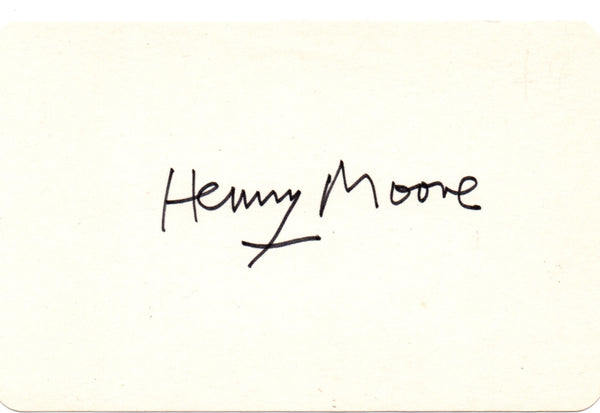 MOORE Henry - Signature on card – Richmond Autographs