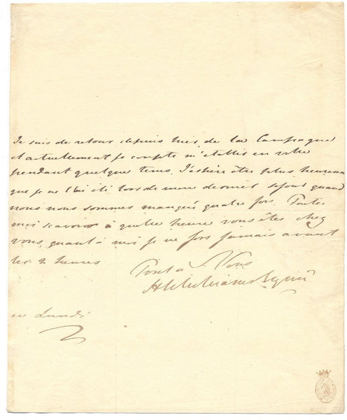WILLIAMS WYNN Henry - ALS to a French Royalist – Richmond Autographs